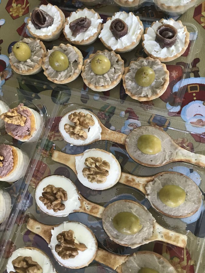 A Assorted Appetizers on Puff Pastry Tartlets Stock Photo - Image of ...