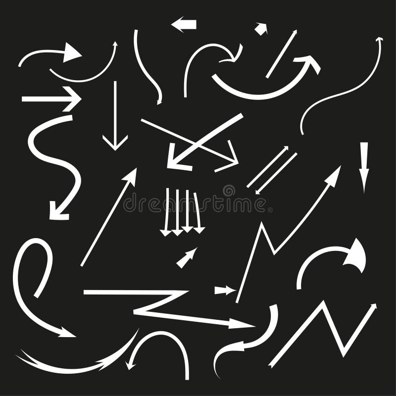 Assorted Arrows Icons. Direction Indicator Symbols. Dynamic Movement Shapes. Pointer Vector ...