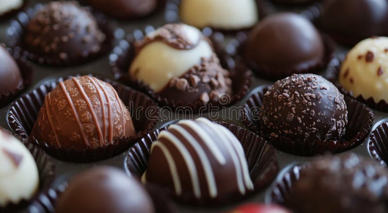 Assorted Artisan Chocolates Displayed in an Elegant Arrangement for a ...