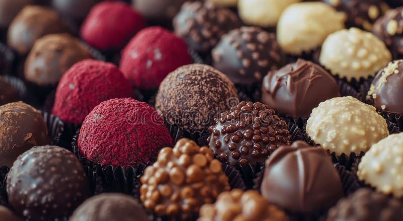 Assorted Artisan Chocolates Displayed in an Elegant Arrangement for a ...