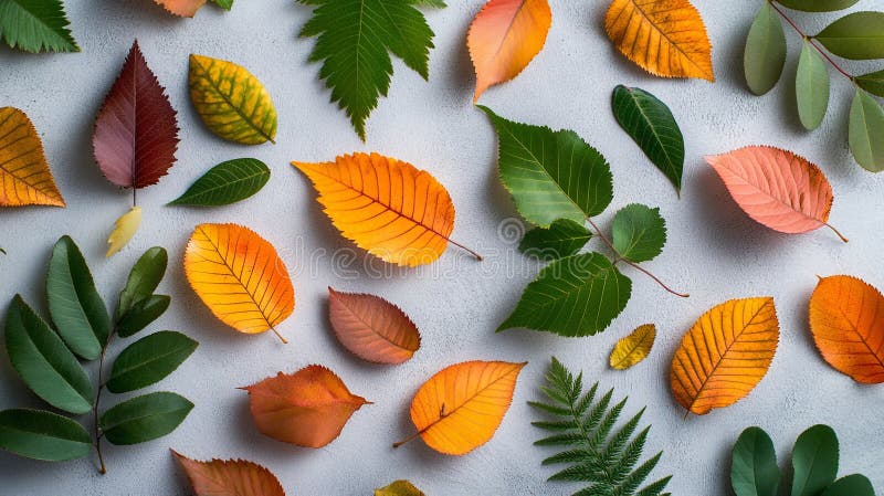 Assorted Autumn Leaves Create a Vibrant Stock Illustration ...
