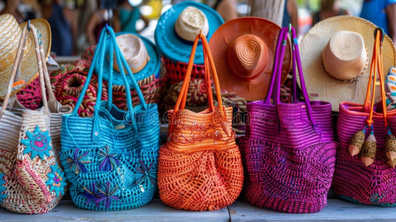 Assorted Bags on Table stock photo. Image of fashion - 312060996
