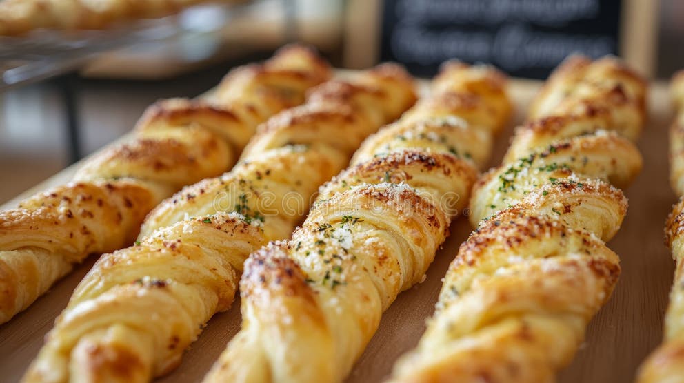 Assorted Baked Breadsticks on Display Stock Image - Image of sesame ...