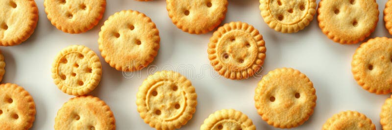 Assorted Baked Crackers Displayed on a White Surface, Perfect for ...