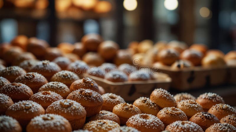 Assorted Baked Goods and Sweets at a Market. Stock Photo - Image of ...
