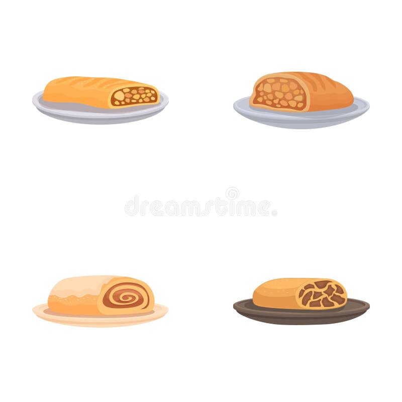 Assorted Bakery Breads on Plates Illustration Stock Vector ...