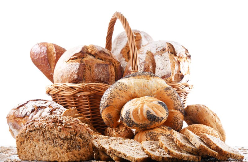 Assorted Bakery Products Including Loafs of Bread and Rolls Stock Image ...