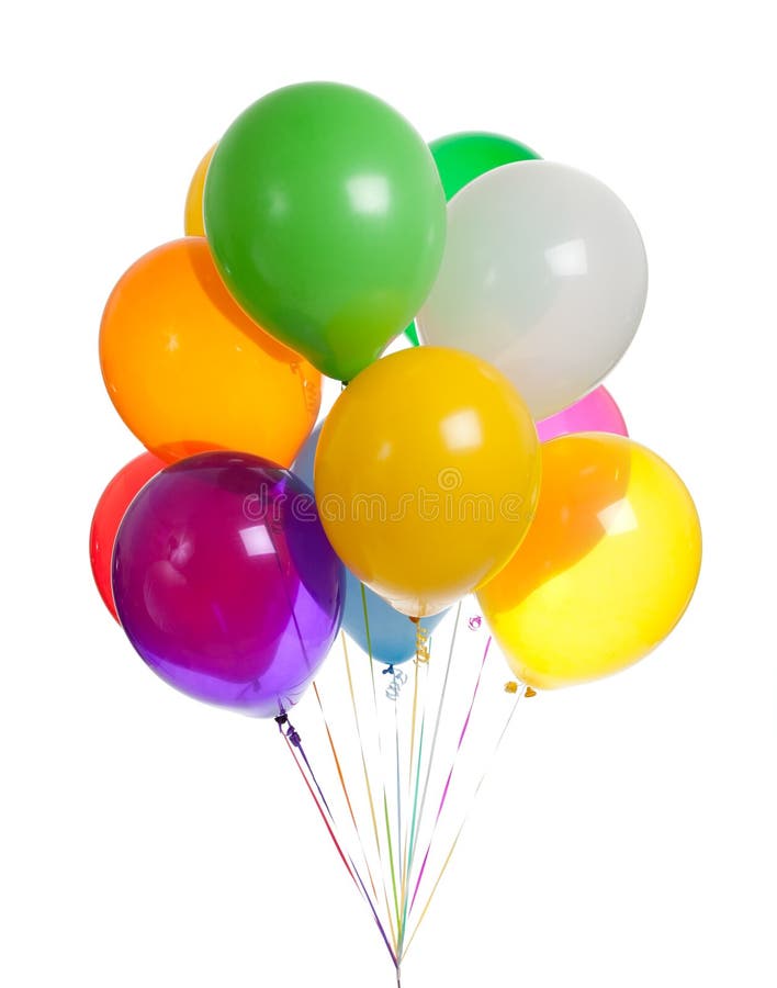 Assorted Balloons on a White Background Stock Photo - Image of balloons ...