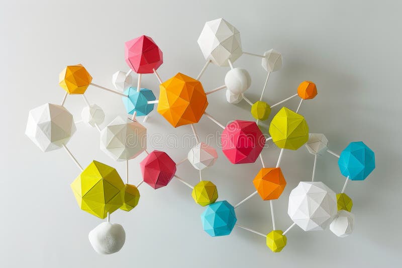 Assorted Balls of Various Colors Suspended from a String in a Visually ...