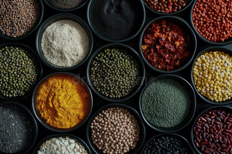 Assorted Beans and Legumes, Ideal for Recipes and Healthy Eating Stock ...
