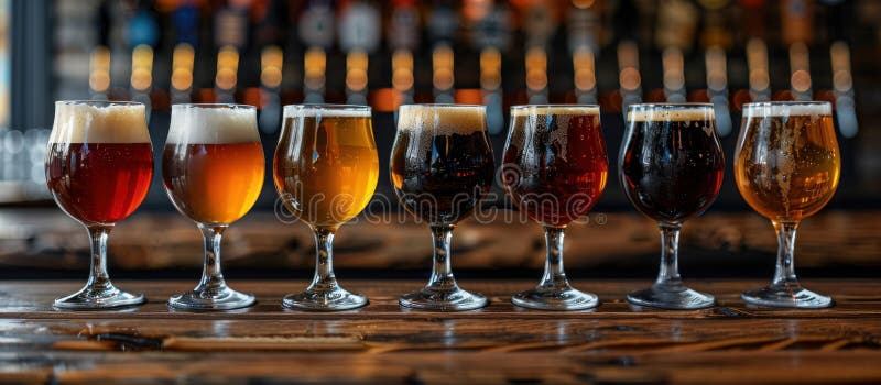Assorted Beers in Row stock image. Image of drinkware - 309953525