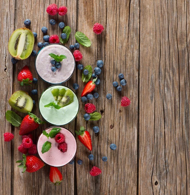 Assorted Berry Smoothie, Top View Stock Photo - Image of breakfast ...