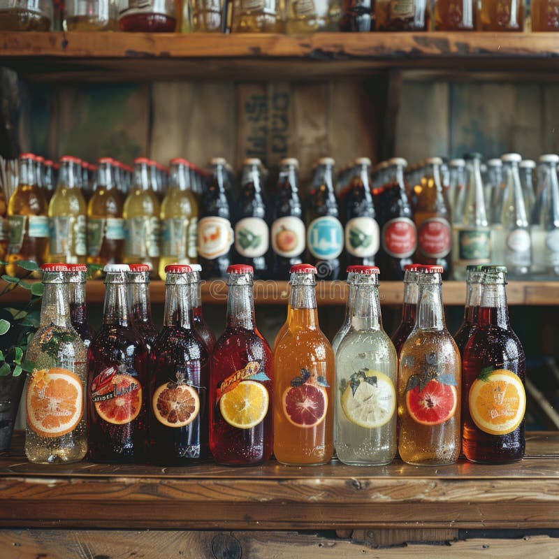 Assorted Beverages Display: Soda, Water Bottles Arrang Stock ...