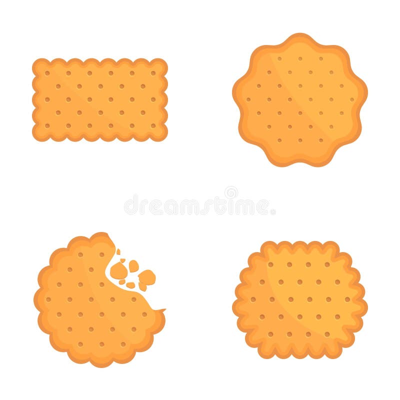 Assorted Biscuit Vector Set on White Background Stock Vector ...