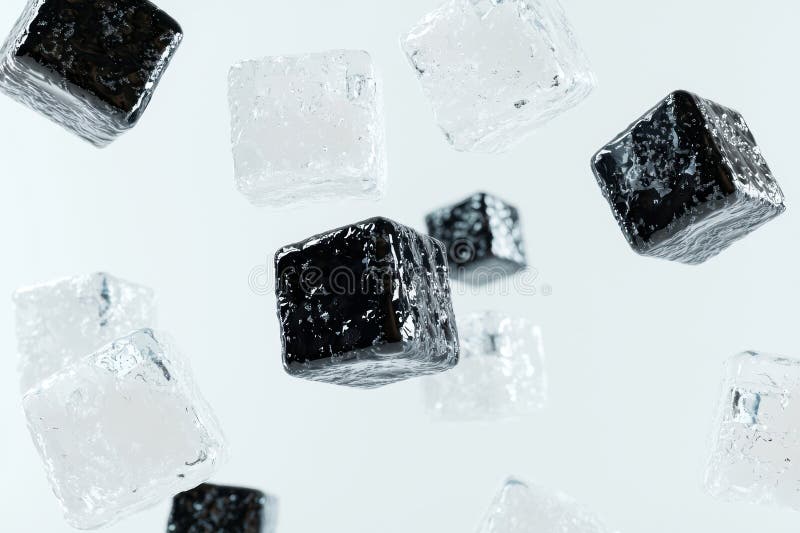 Assorted Black and Clear Ice Cubes Stock Illustration - Illustration of ...