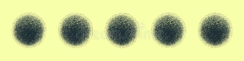 Black Noise Texture Round Shapes Vector Design Elements Abstract ...