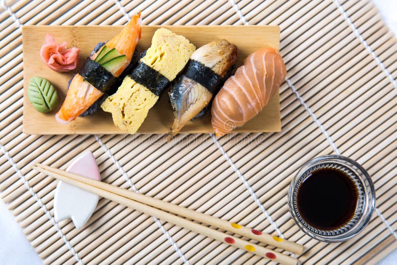 Assorted Black Sushi stock image. Image of japanese, lunch - 67992333
