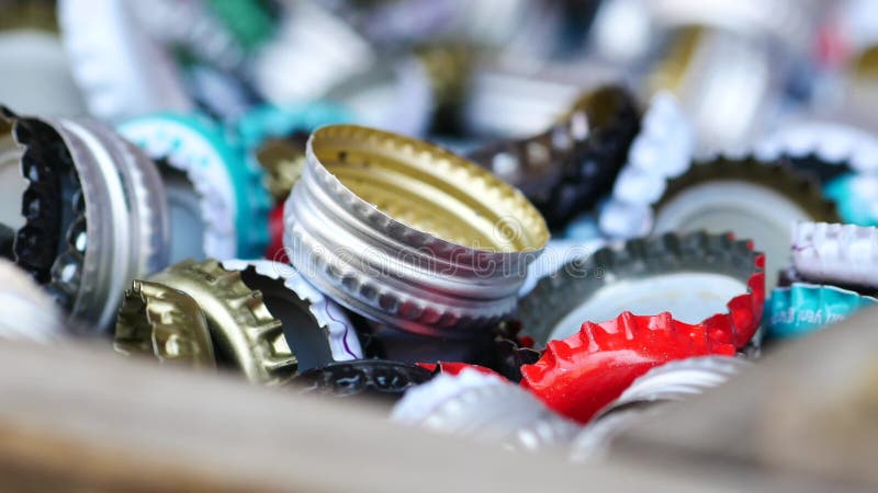 . Assorted Bottle Caps Create a Colorful Background, Ideal for Beverage ...