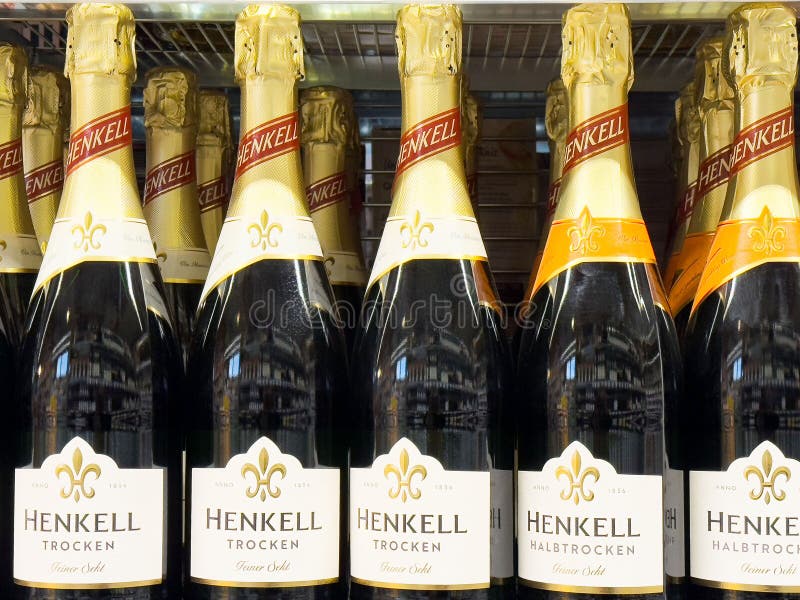 Assorted Bottles Henkell Sparkling Wine Store Shelf Display Stock ...