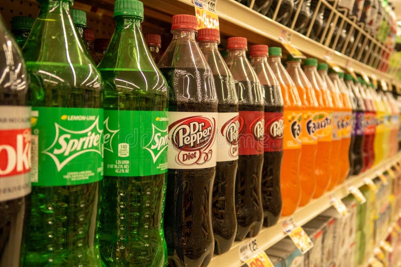 Soda Assorted Flavors And Colors Stock Photo - Image of fizzy, macro ...