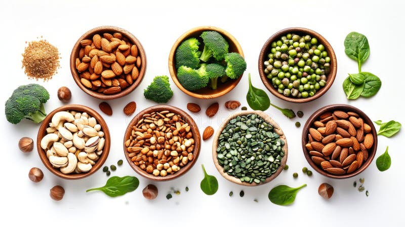 Assorted Bowls Filled with Different Types of Food Stock Illustration ...