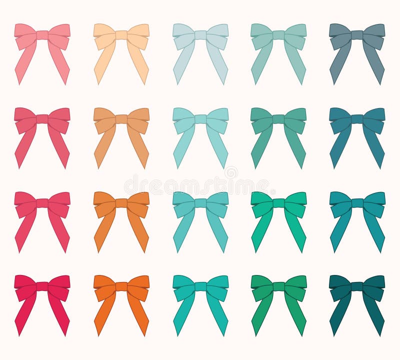 Assorted Bows Vector Set stock vector. Illustration of gift - 42828233