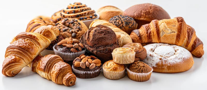 Assorted Bread and Pastries Display Stock Photo - Image of bread, baked ...