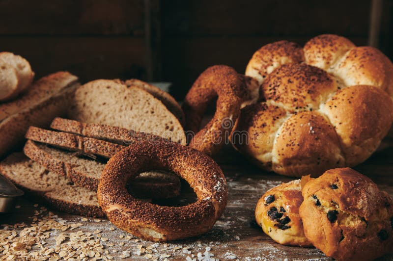 Assorted Bread with Sweet Pastry Stock Photo - Image of pastry ...