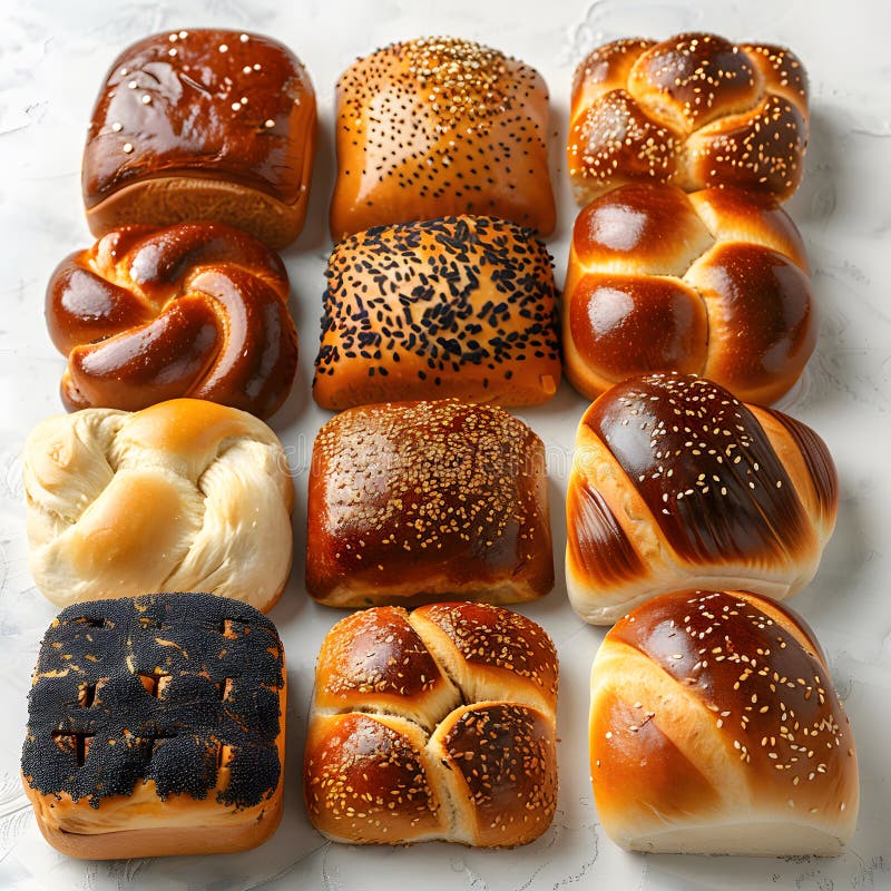 Assorted Bread Types Displayed on Table Food, Baked Goods, Fast Food ...