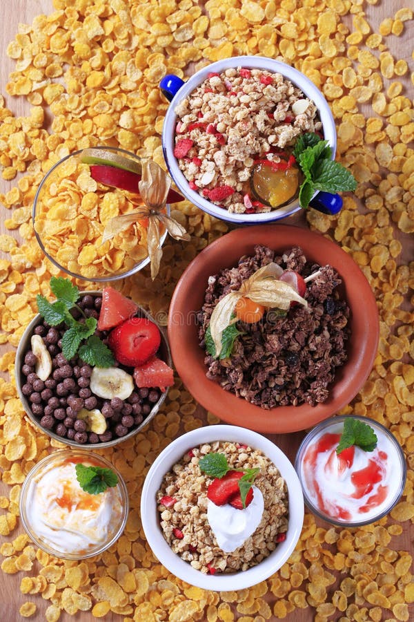 Assorted breakfast cereals stock image. Image of fraiche - 35637075