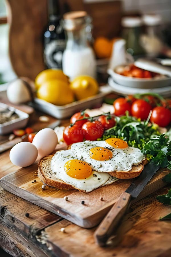 Assorted Breakfast Foods Spread on Bright Kitchen Table for a Diverse ...