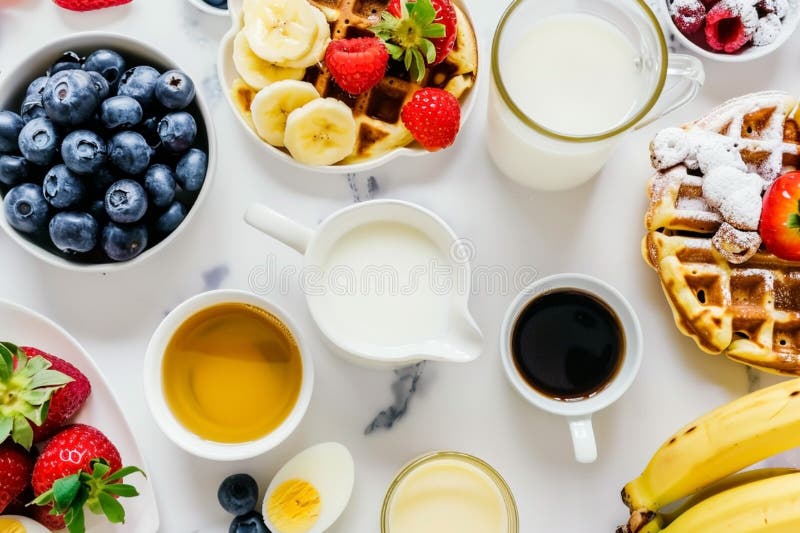 Assorted Food Items Including Milk Fruits Stock Photos - Free & Royalty ...