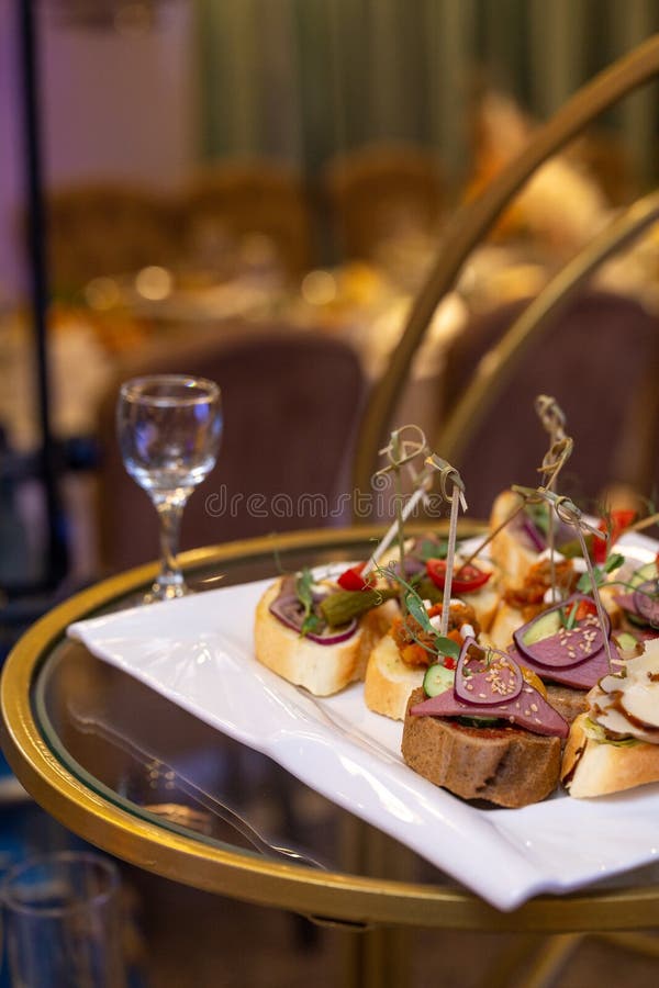 Assorted Bruschetta on the Buffet Table at the Event Stock Photo ...