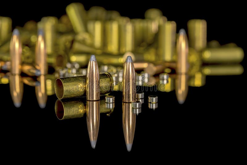 Assorted Bullets on a Black Background Stock Photo - Image of bullets ...