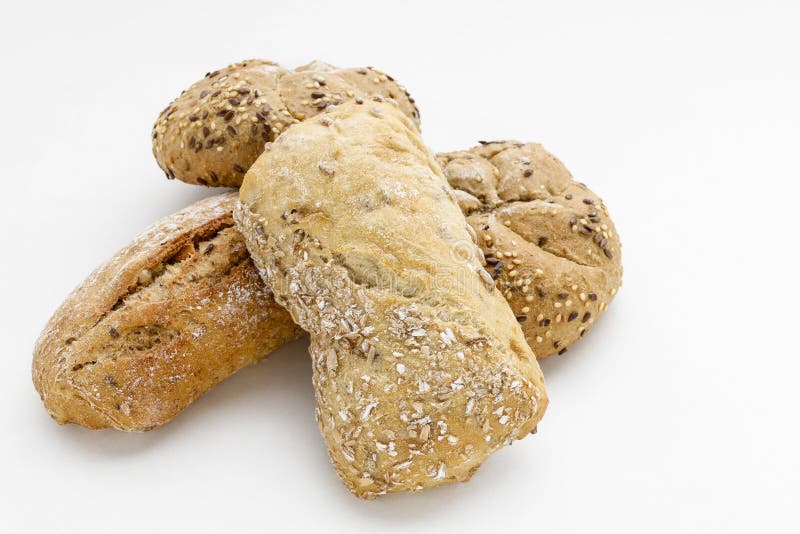 Assorted Buns Isolated on White Stock Photo - Image of gourmet, brown ...