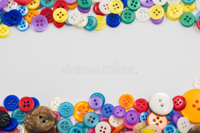 Assorted Buttons Background with Copyspace Stock Illustration ...