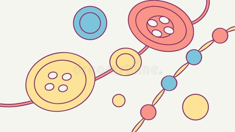 Assorted Buttons Pattern, Craft and Sewing Elements, Vector Design ...