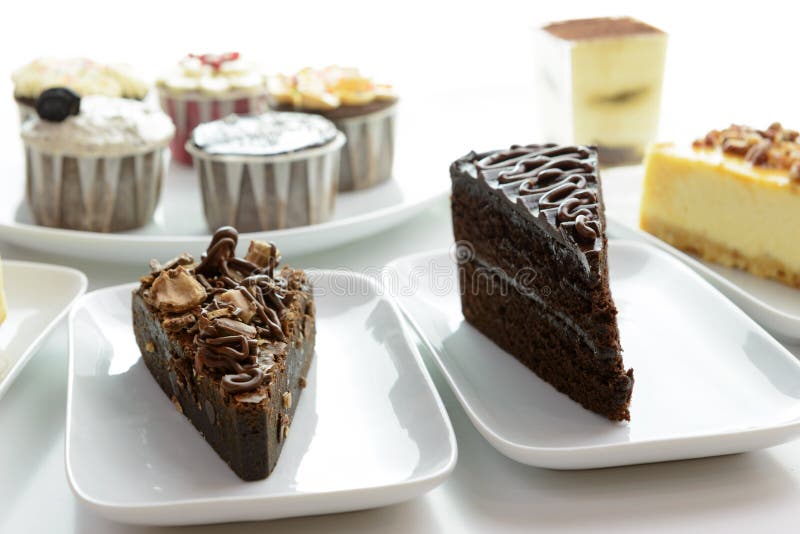 Assorted Cake Slices and Cupcakes Stock Image - Image of chocolate ...