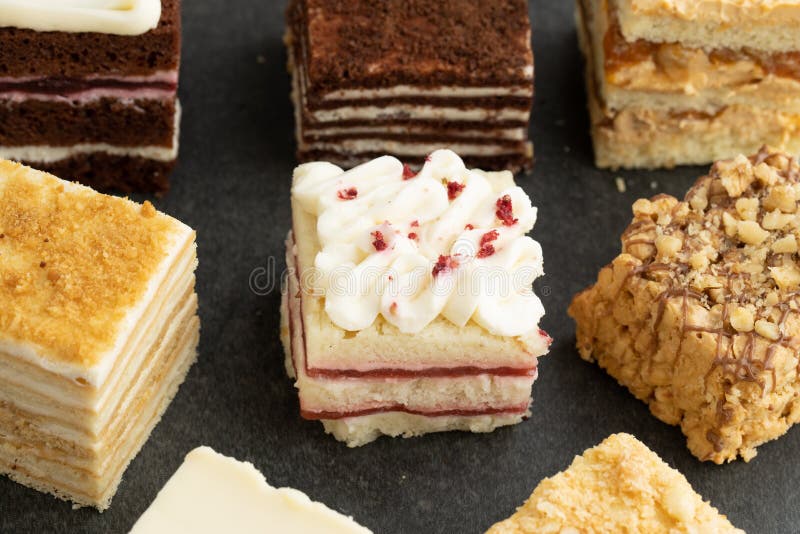 Assorted Cakes and Sweets Deserts Chocolate Late Cheescake Stock Image ...