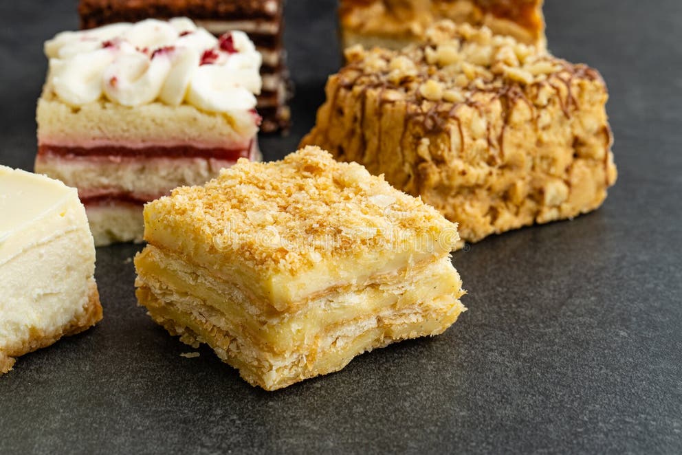 Assorted Cakes and Sweets Deserts Chocolate Late Cheescake Stock Photo ...