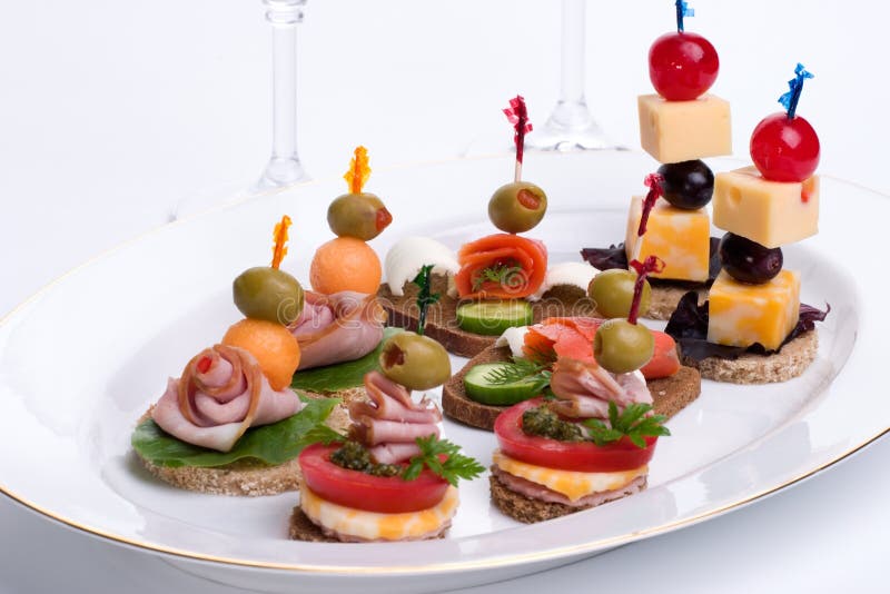Assorted canapes stock photo. Image of antipasto, hungry - 2384994