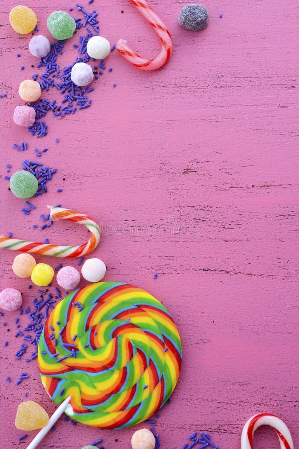Assorted Candy Lollipop Pink Wood Table Stock Photos - Free & Royalty ...
