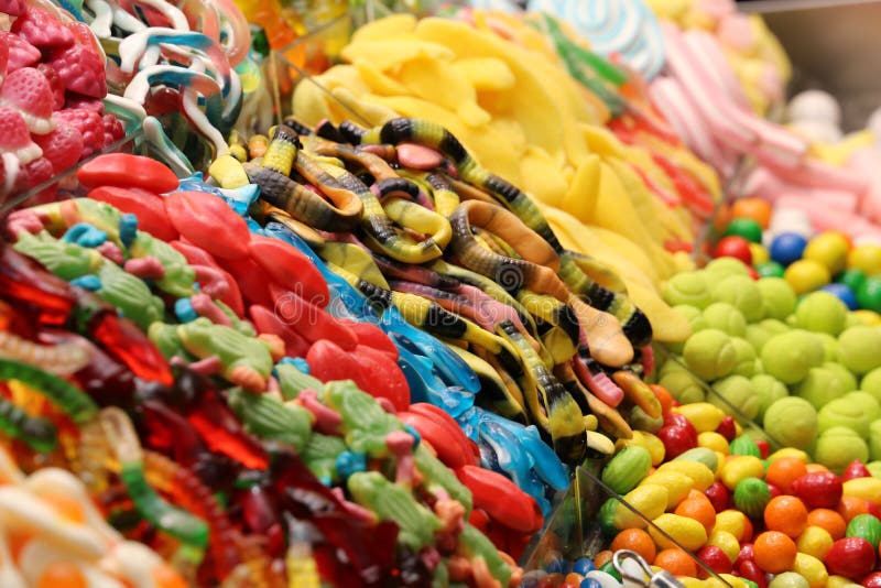 Assorted Candy in a Market, Barcelona, Spain. Stock Photo - Image of ...