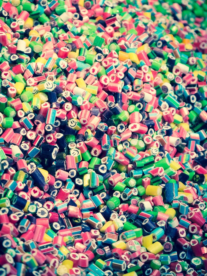 Assorted Candy Processed in Vintage Style Stock Photo - Image of ...