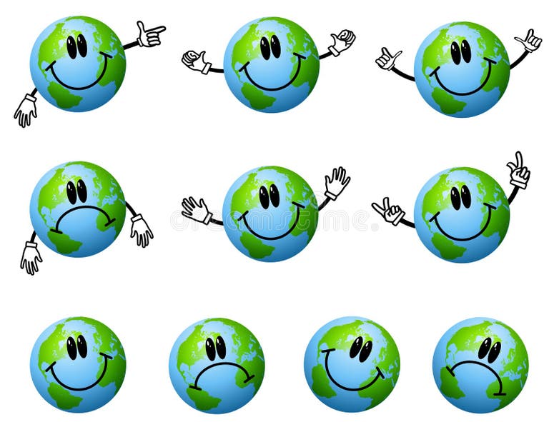 Assorted Cartoon Earth Characters Stock Illustration - Illustration of ...