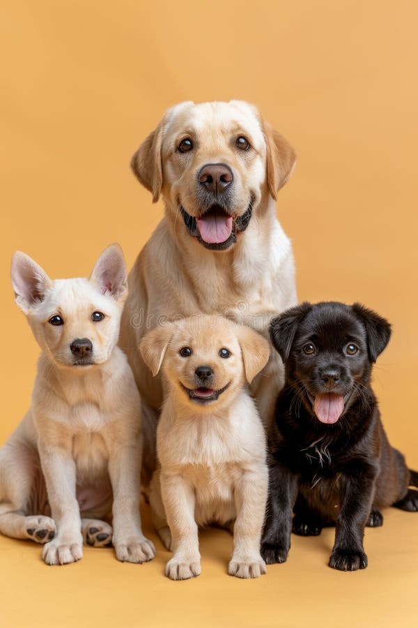 Assorted Cats and Dogs in Studio on Neutral Background with Ample Copy ...