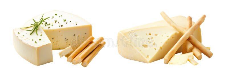 Assorted Cheese Blocks with Breadsticks Including Blue, Gouda, Swiss ...