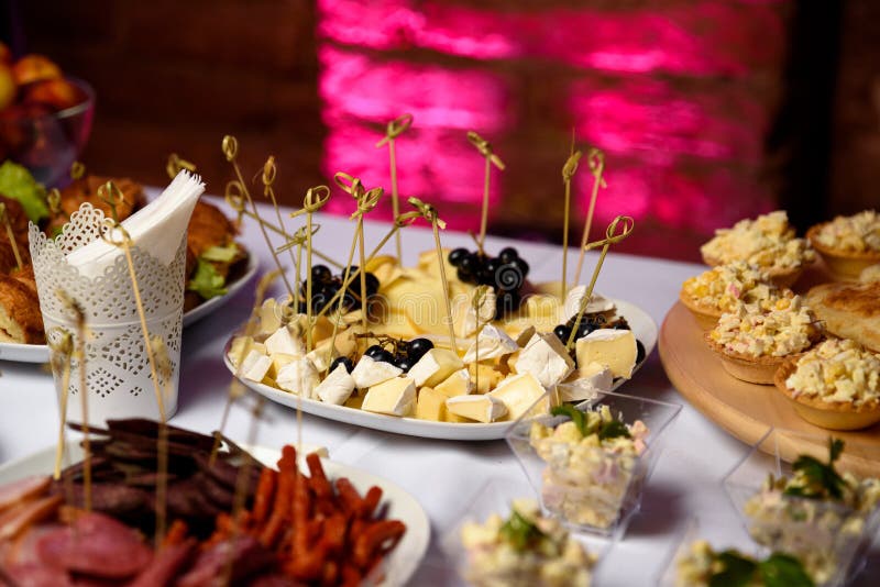 Assorted Cheese on the Buffet Table Stock Image - Image of cuts, thyme ...