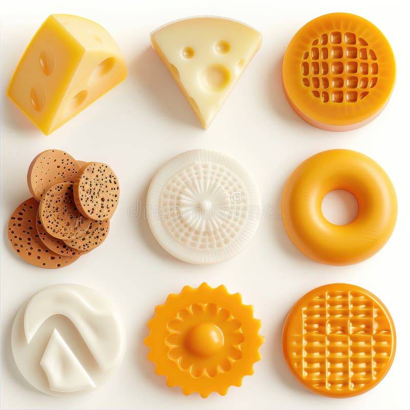 Assorted Cheese and Dairy Products, Delicious Variety of Shapes and ...