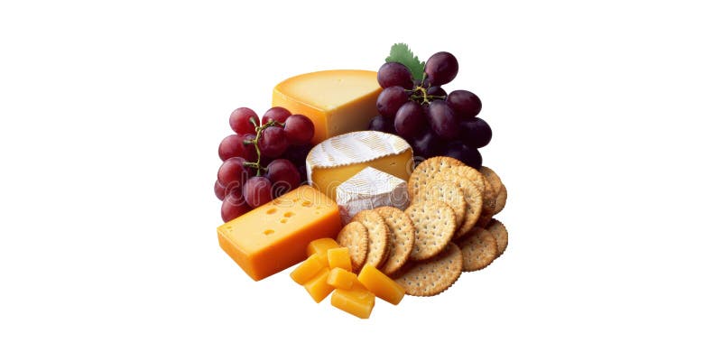 Assorted Cheese Platter with Grapes and Crackers. Gourmet Snack ...